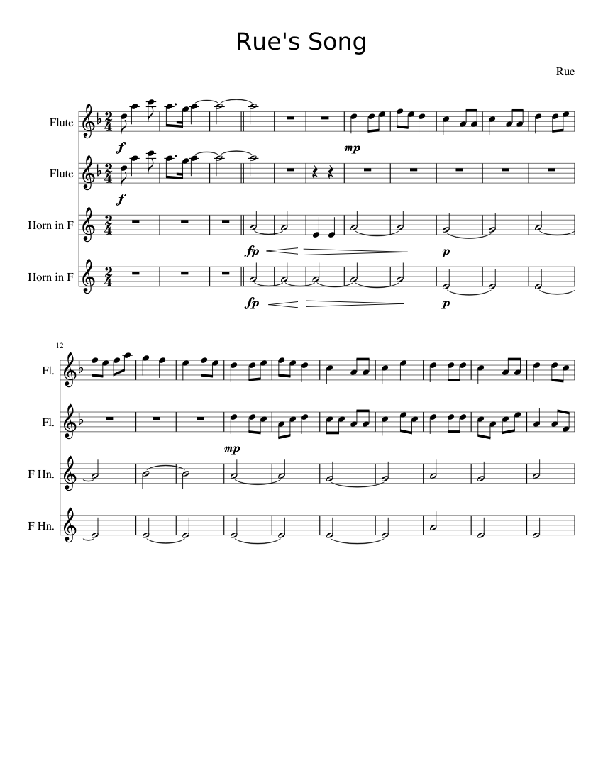 Rue's Song Sheet music | Musescore.com