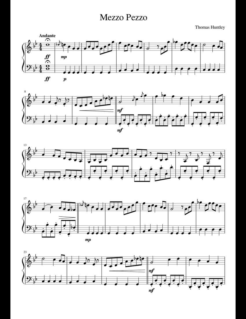 Mezzo Pezzo sheet music for Piano download free in PDF or MIDI