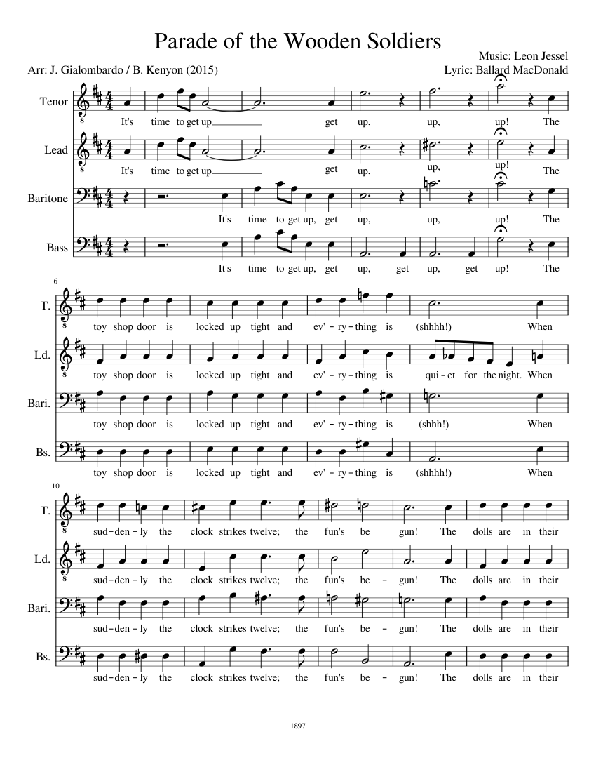 Parade of the Wooden Soldiers Sheet music for Piano (Mixed Quartet ...