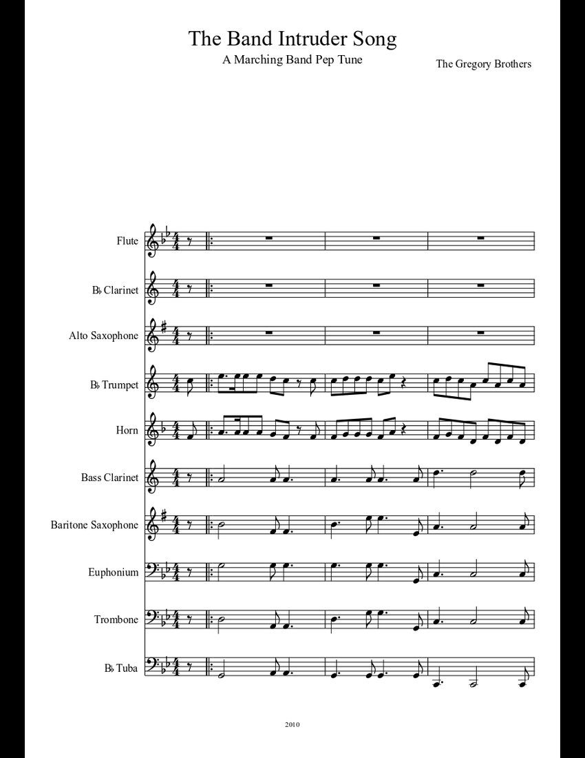 The Band Intruder Song sheet music download free in PDF or MIDI