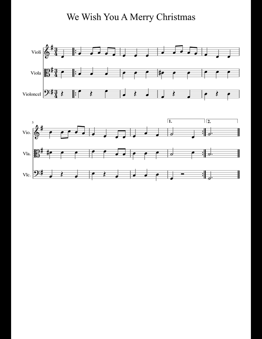 We Wish You A Merry Christmas - trio sheet music download free in PDF ...
