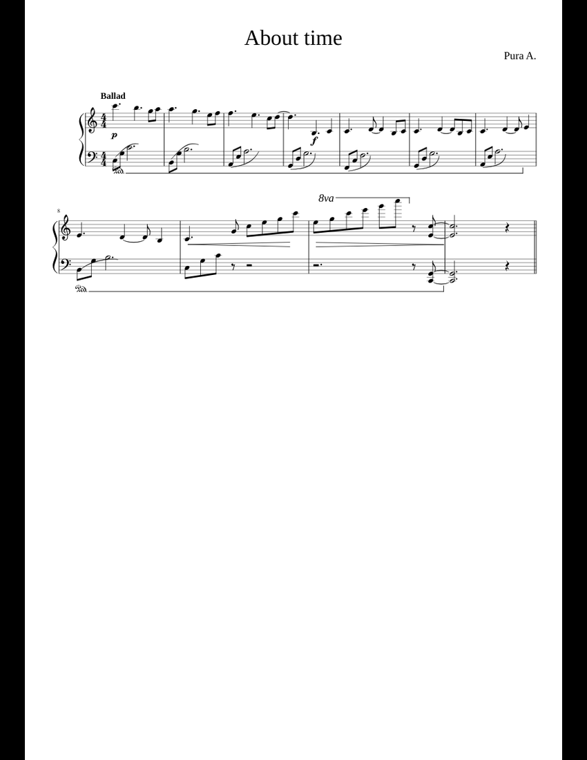 About time sheet music for Piano download free in PDF or MIDI