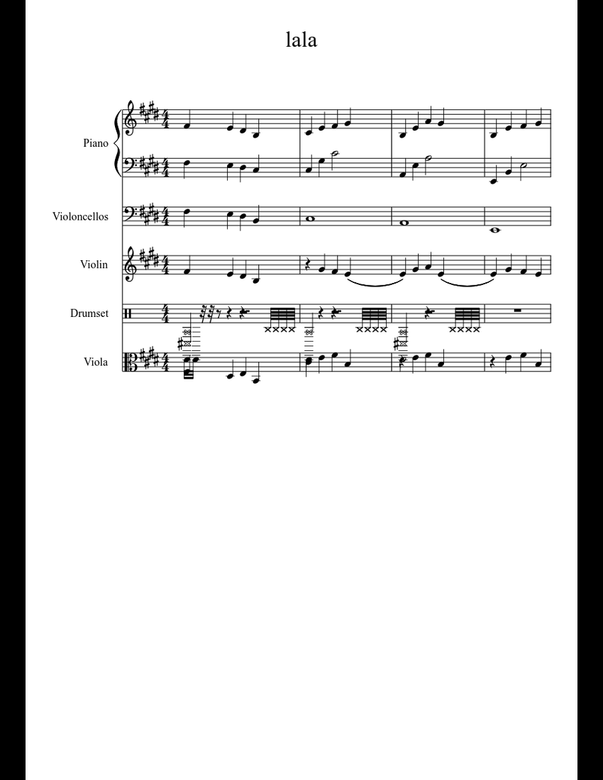lala sheet music download free in PDF or MIDI