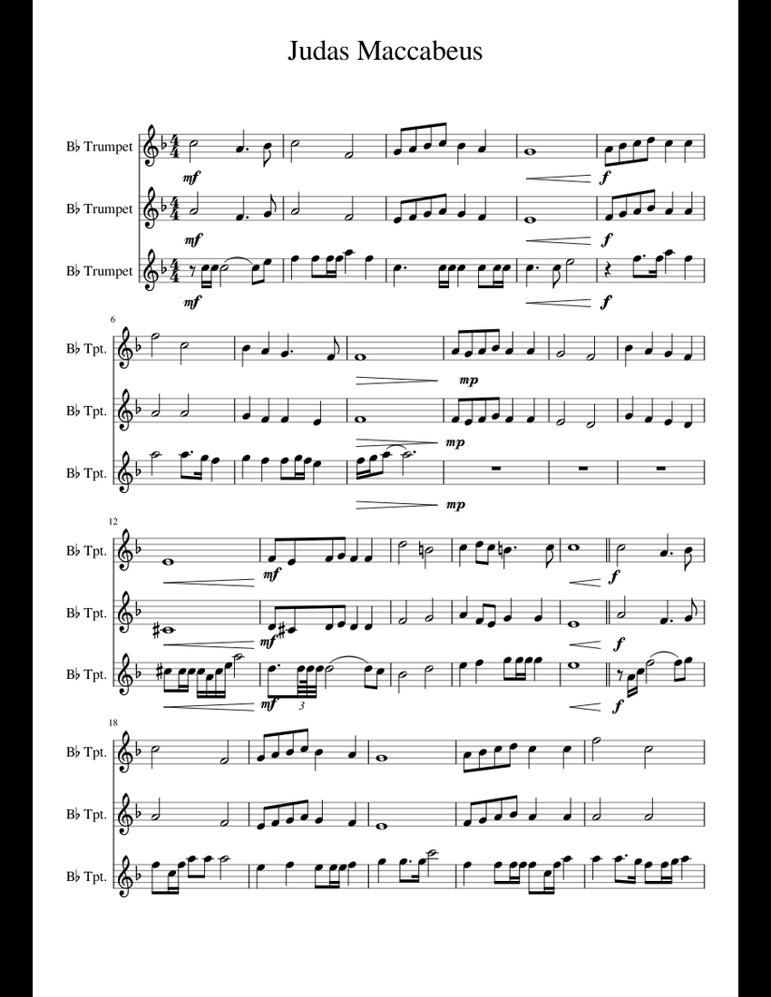 Judas Maccabeus sheet music download free in PDF or MIDI