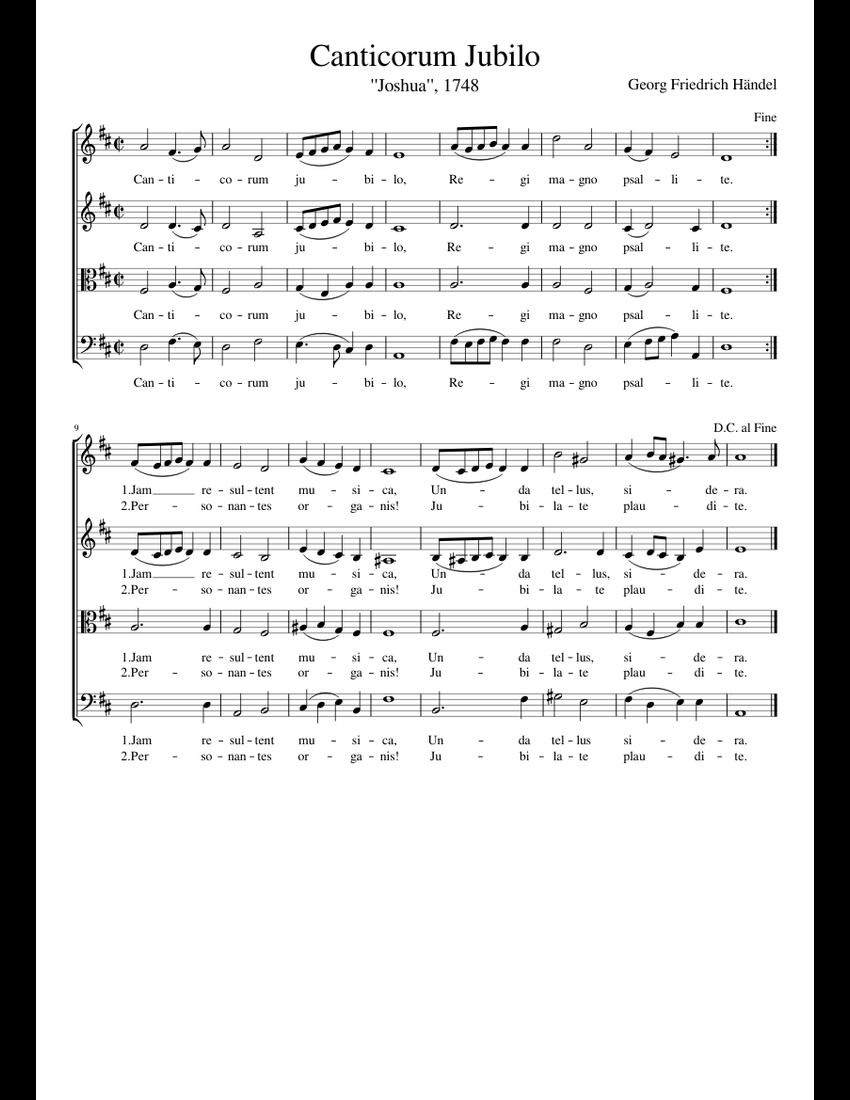 Canticorum Jubilo sheet music for Voice download free in PDF or MIDI
