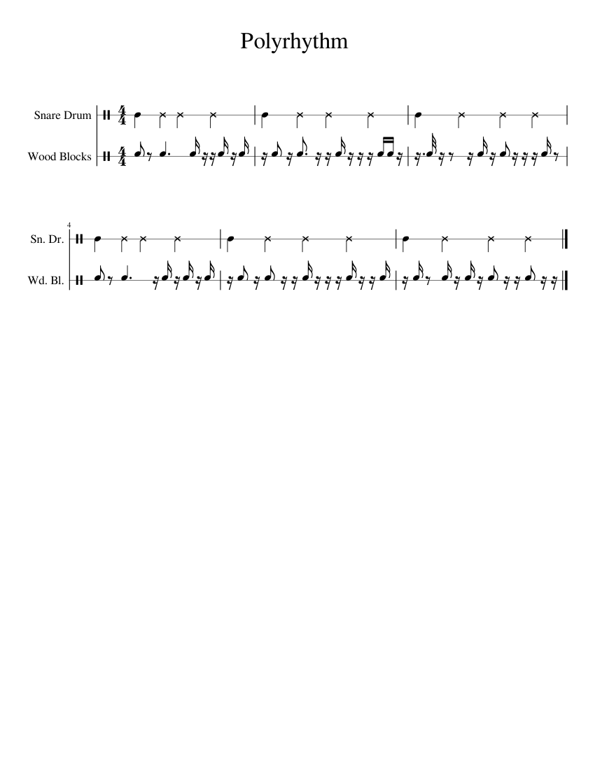 Polyrhythm sheet music for Percussion download free in PDF or MIDI