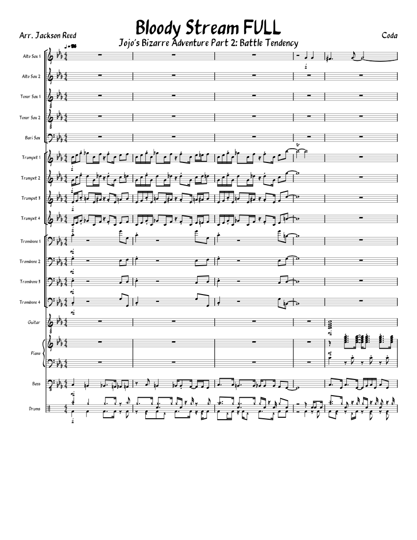 Bloody Stream for Big Band Sheet music for Piano, Trumpet (In B Flat ...