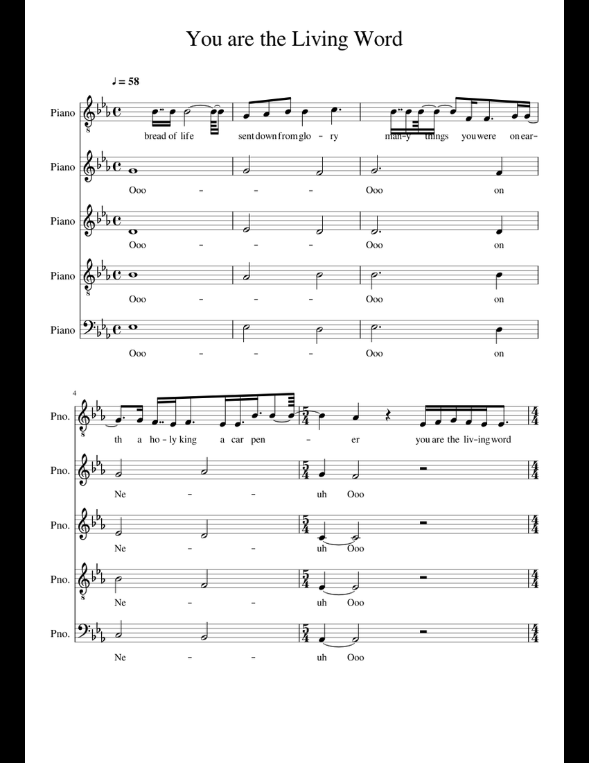 You are the Living Word sheet music for Piano download free in PDF or MIDI
