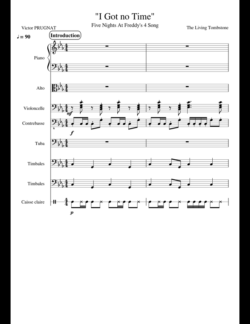 "I Got No Time", by The Living Tombstone sheet music download free in ...