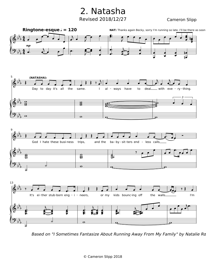 Natasha Sheet music for Piano, Voice | Download free in PDF or MIDI ...