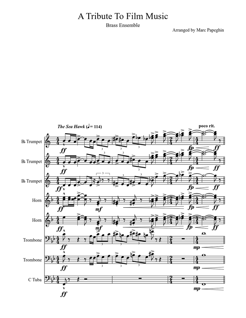 A Tribute to Film Music Sheet music | Download free in PDF or MIDI ...
