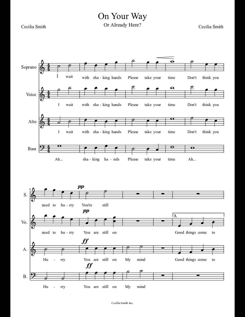 On Your Way sheet music download free in PDF or MIDI