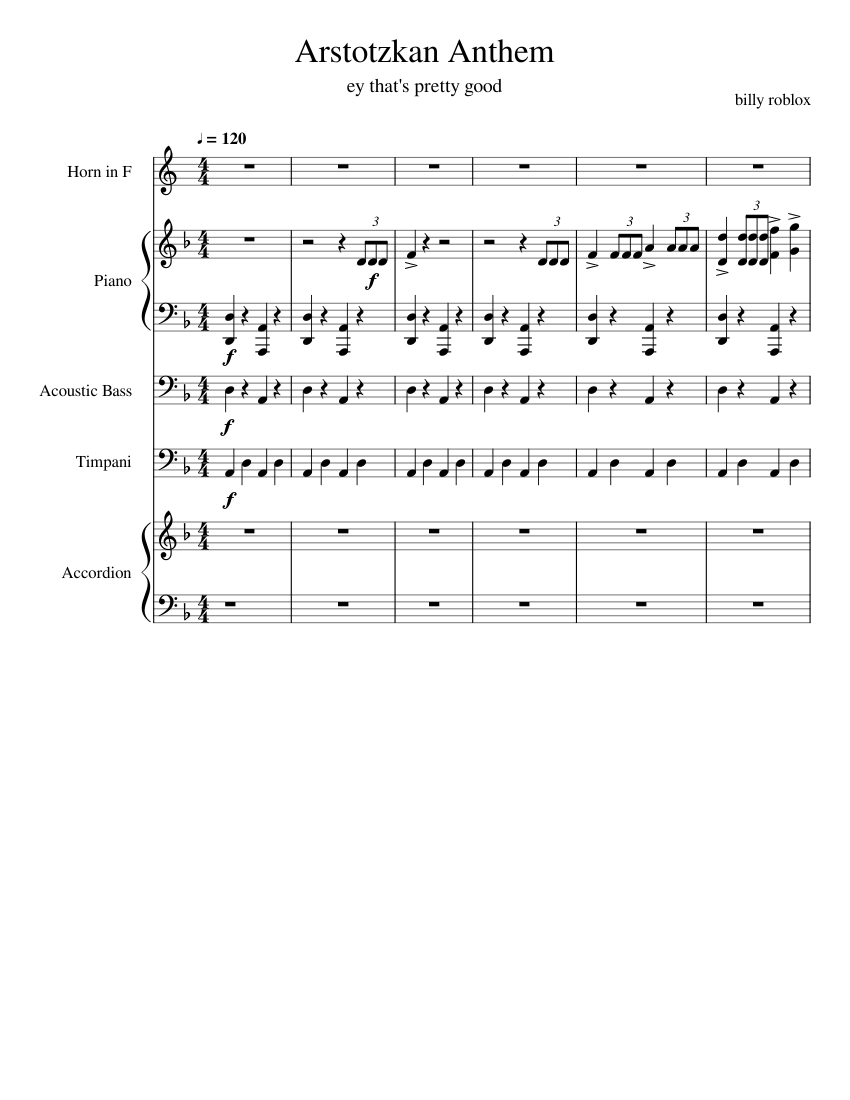 Papers, Please Theme sheet music for Piano, French Horn, Bass, Timpani ...