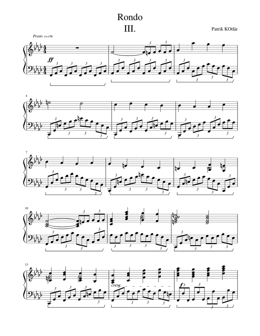 Rondo in classic style Sheet music for Piano | Download free in PDF or ...