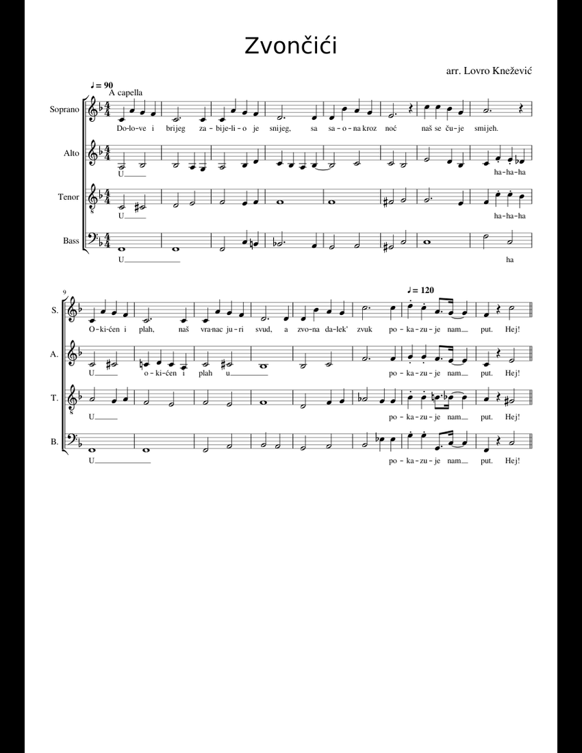 Zvončići sheet music download free in PDF or MIDI