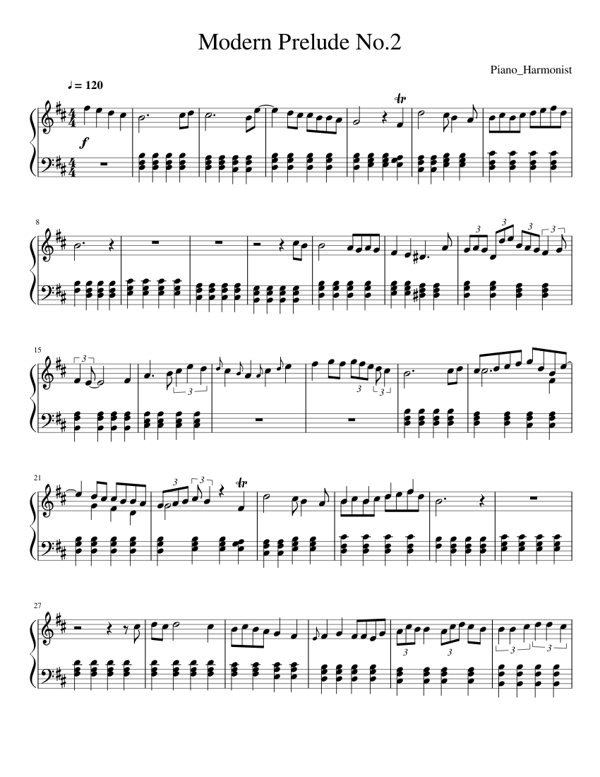 Modern Prelude No.2 sheet music for Piano download free in PDF or MIDI