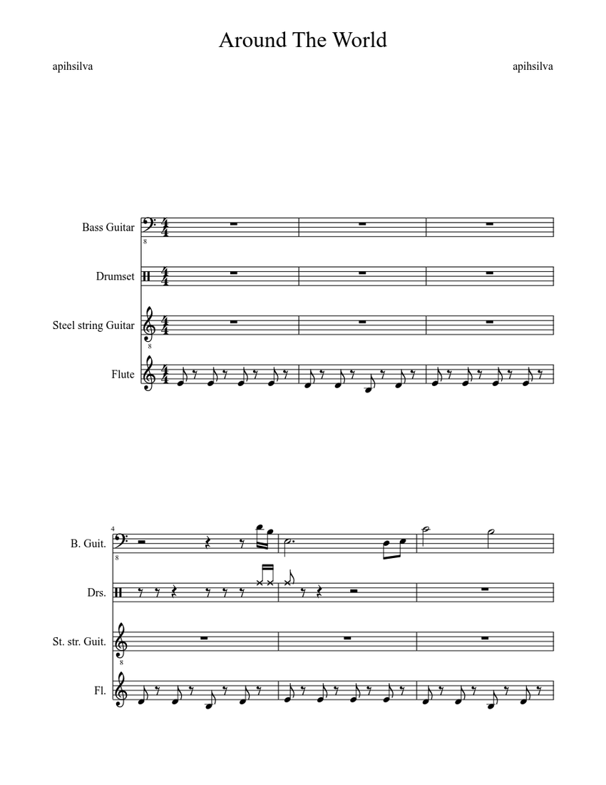 Around The World Sheet music | Download free in PDF or MIDI | Musescore.com