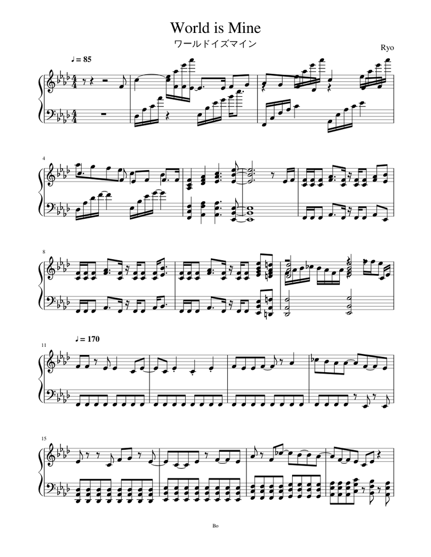 World is Mine (ワールドイズマイン) Sheet music for Piano | Download free in PDF ...