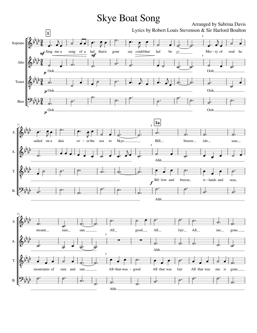 Skye Boat Song sheet music for Voice download free in PDF or MIDI