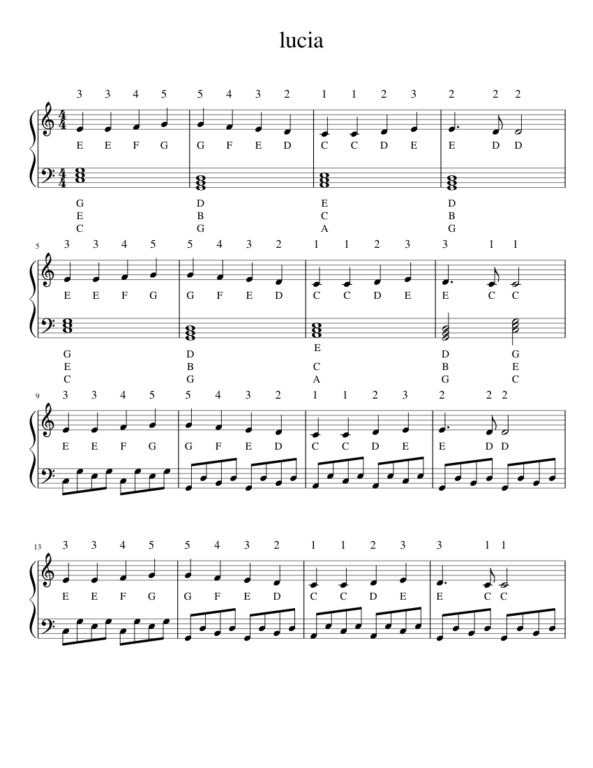 lucia Sheet music for Piano (Solo) | Musescore.com