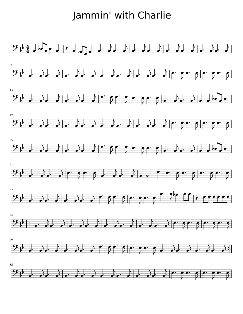 Jammin' with Charlie Sheet music for Bass (Solo) | Musescore.com