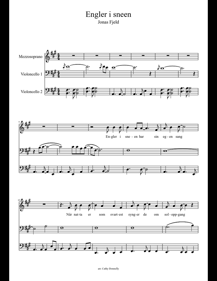 Engler i sneen sheet music for Violin, Cello download free in PDF or MIDI