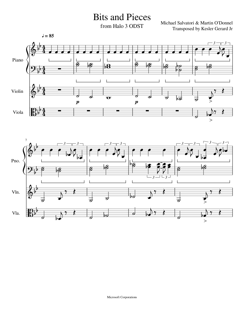 Bits and Pieces Sheet music for Piano, Violin, Viola | Download free in ...