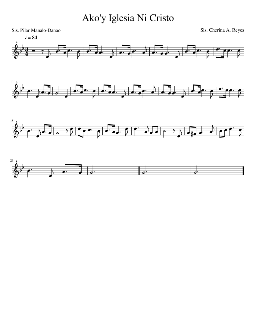 Ako y Iglesia Ni Cristo Sheet music for Percussion | Download free in ...