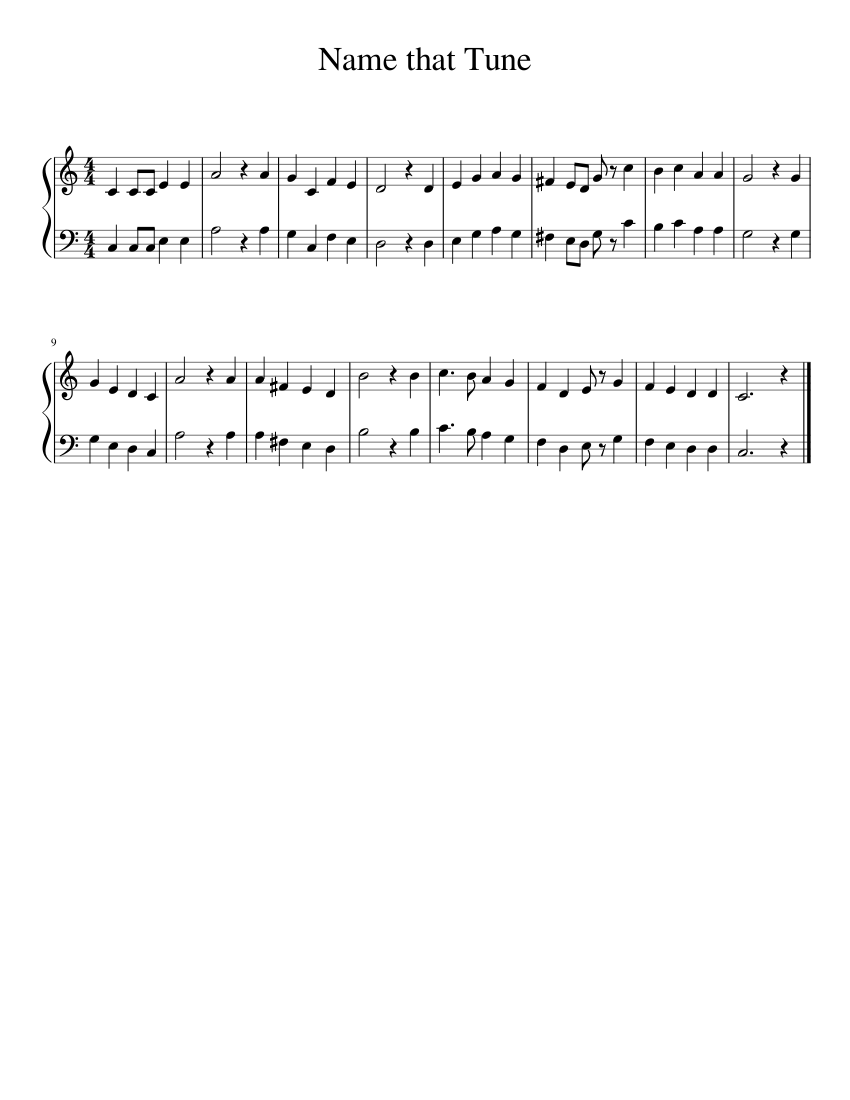 Name that Tune - 01 Sheet music for Piano (Solo) | Musescore.com
