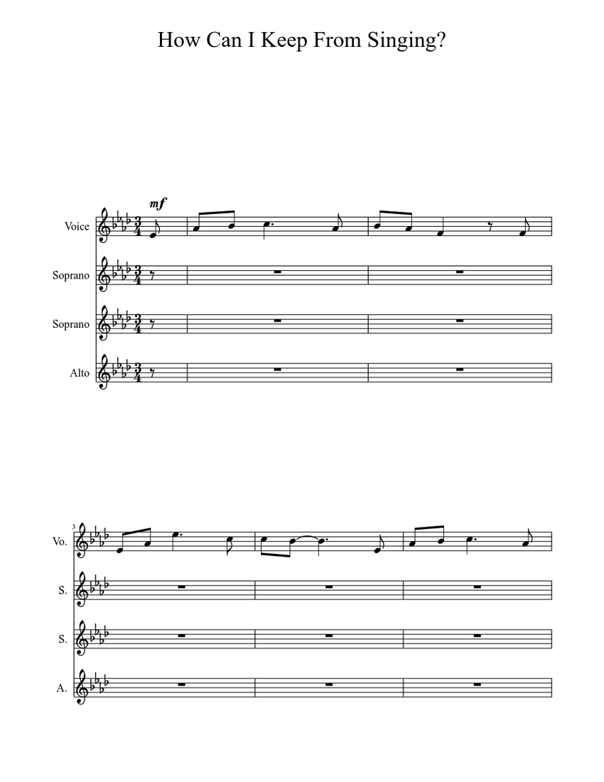How Can I Keep From Singing? Sheet music for Voice | Download free in ...