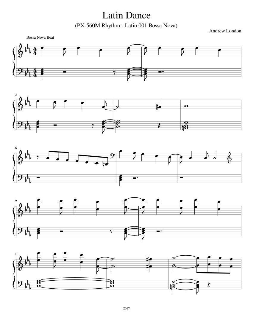 Latin Dance sheet music for Piano download free in PDF or MIDI