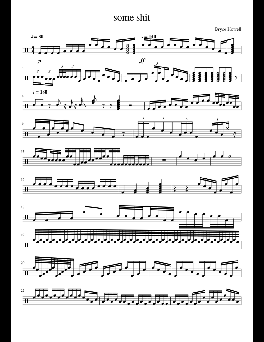 Some shit sheet music for Percussion download free in PDF or MIDI