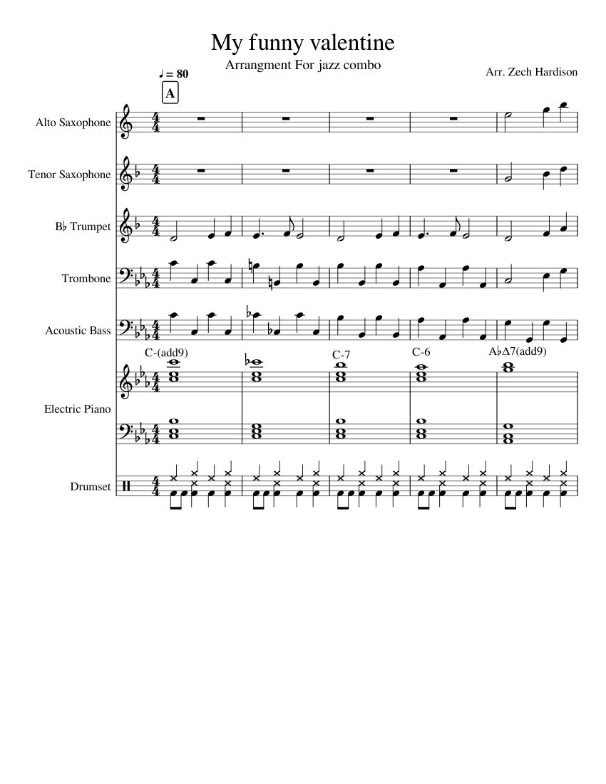 My funny valentine Sheet music for Piano, Alto Saxophone, Tenor ...