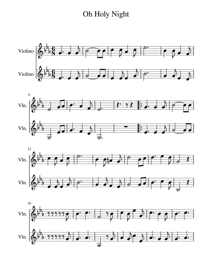 Oh Holy Night Sheet music for Violin | Download free in PDF or MIDI ...