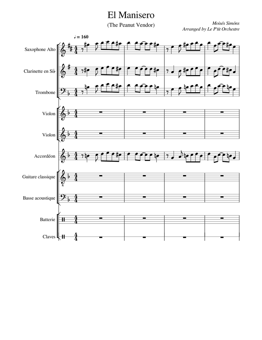 EL MANISERO (ThePeanut Vendor) POSC.mscz Sheet music for Violin ...