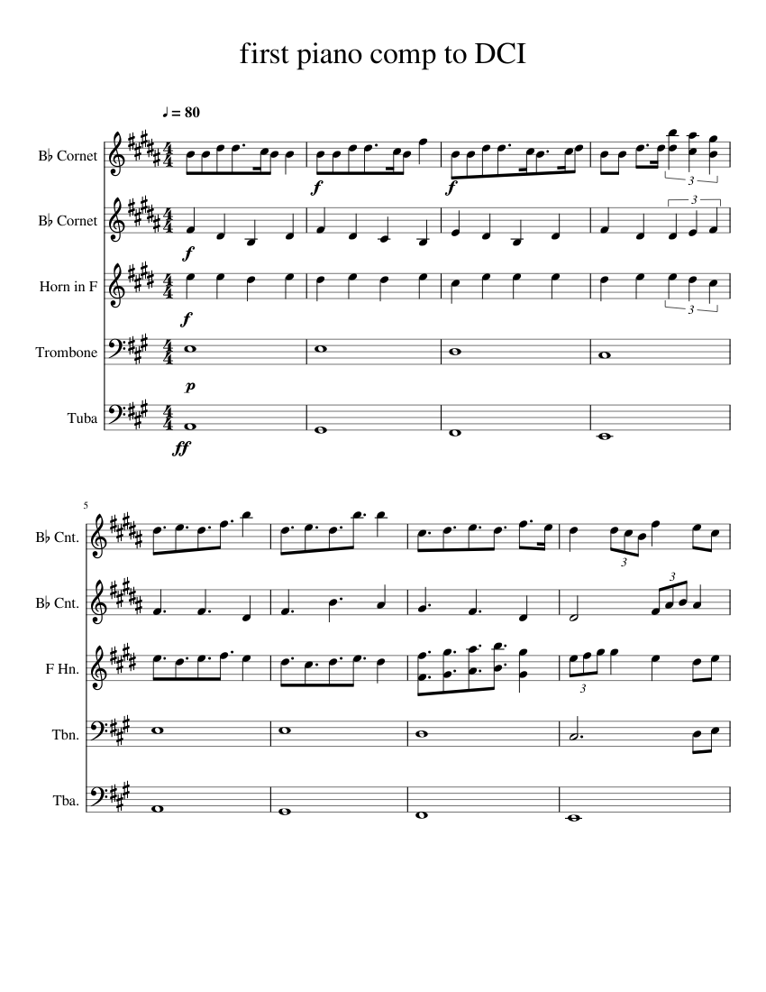 DCI balad Sheet music for Trumpet, French Horn, Trombone, Tuba ...