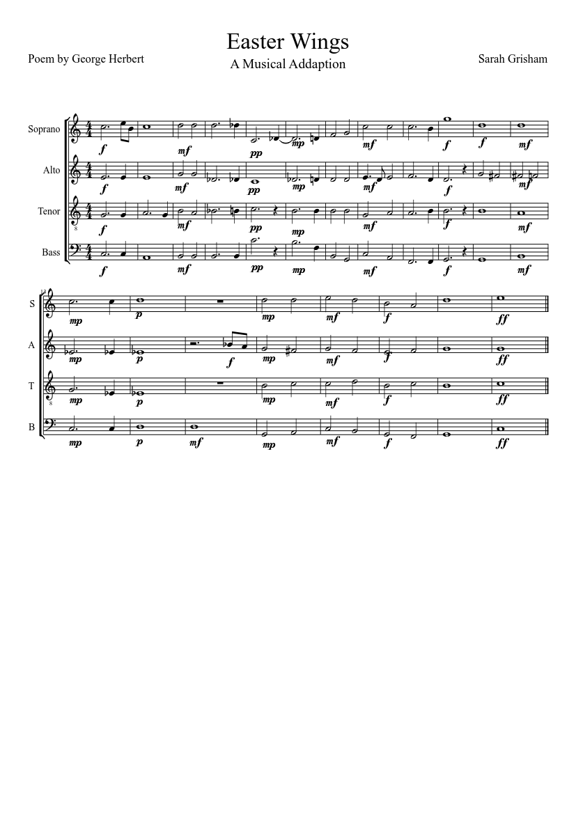 Easter Wings sheet music for Voice download free in PDF or MIDI