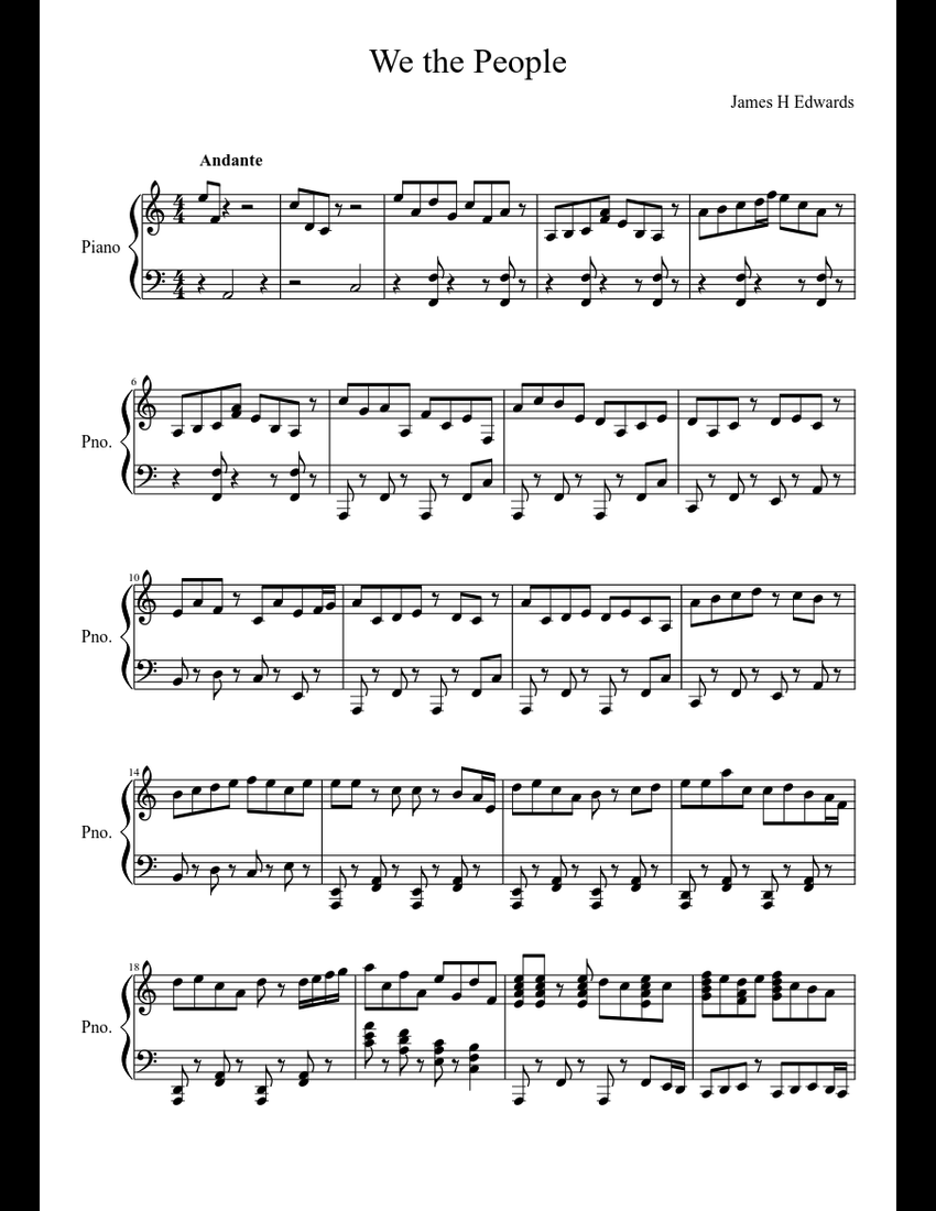 We the People sheet music download free in PDF or MIDI
