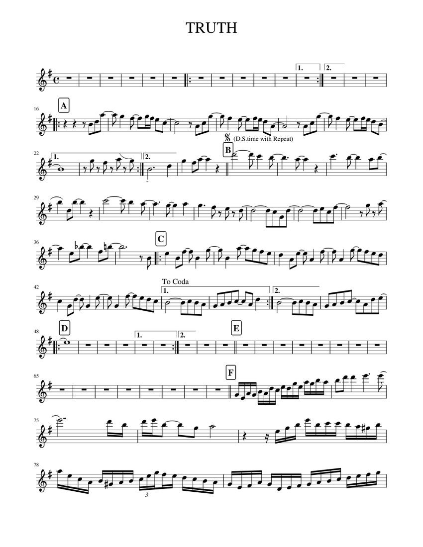 truth Sheet music for Piano (Solo) | Musescore.com