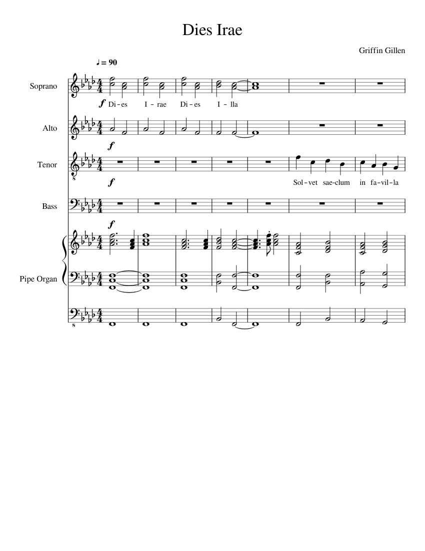 Dies Irae (3-12-17) sheet music for Voice, Organ download free in PDF ...