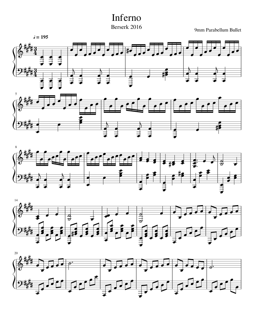 Inferno (WIP) Sheet music for Piano | Download free in PDF or MIDI ...