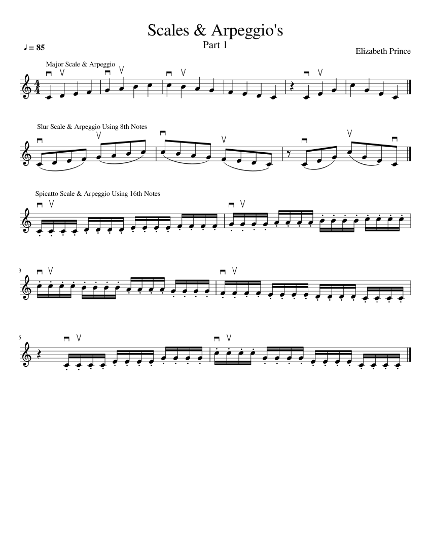 Part 1 Scales and Arpeggio s in C Major Sheet music for Violin (Solo) | Musescore.com