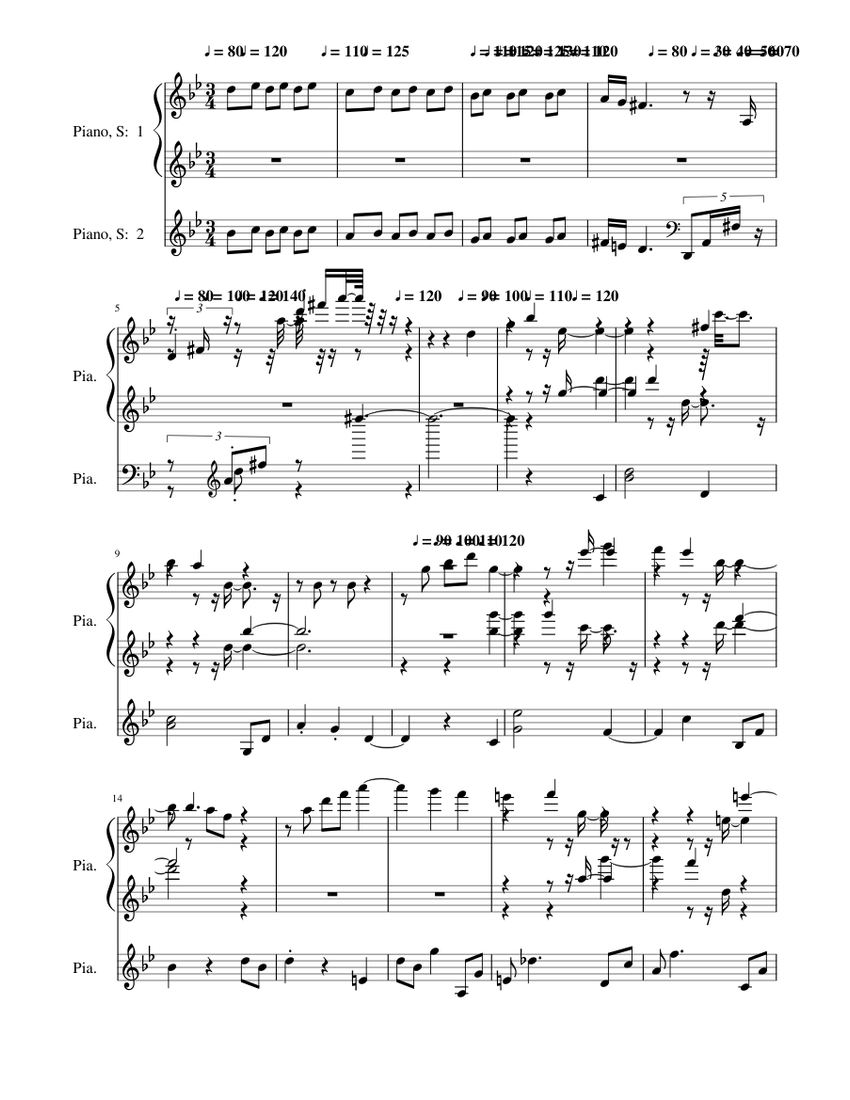 Howls Moving Castle Sheet music for Piano | Download free in PDF or ...
