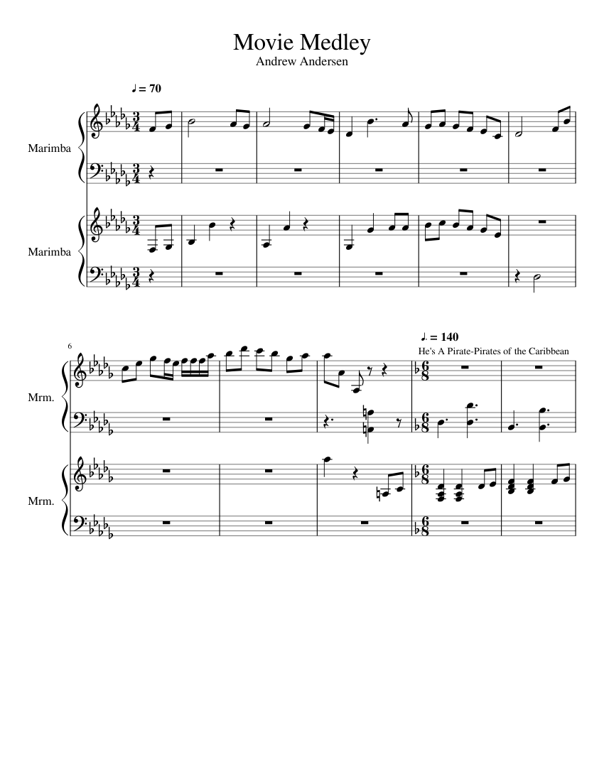 Movie Medley Sheet music for Percussion | Download free in PDF or MIDI ...