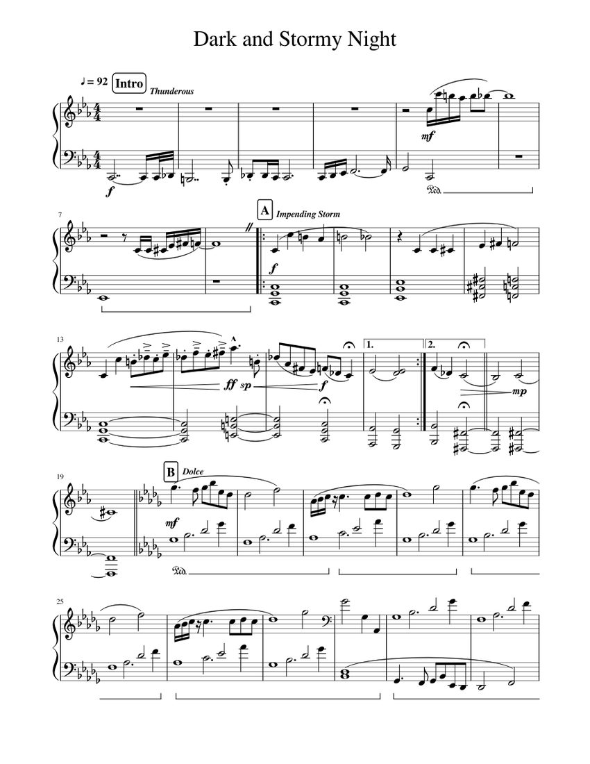Dark and Stormy Night Sheet music | Musescore.com