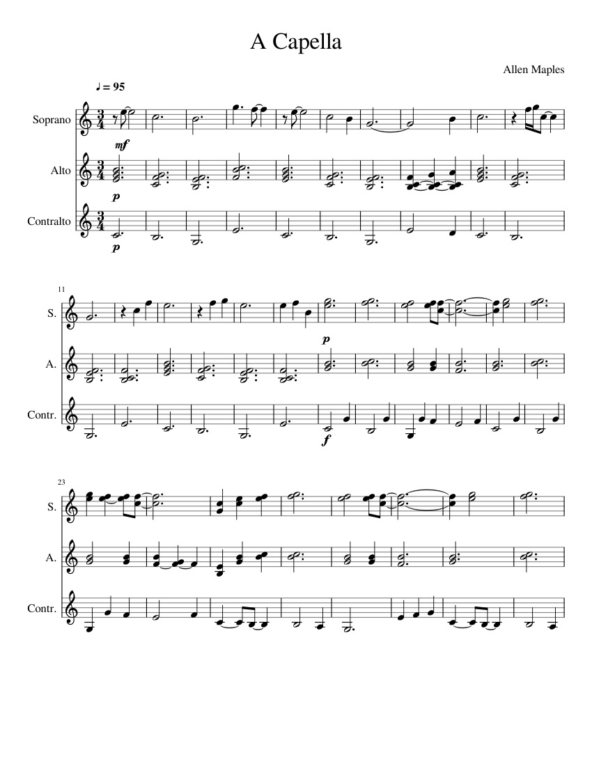 A Capella Sheet music for Soprano, Alto (Choral) | Musescore.com