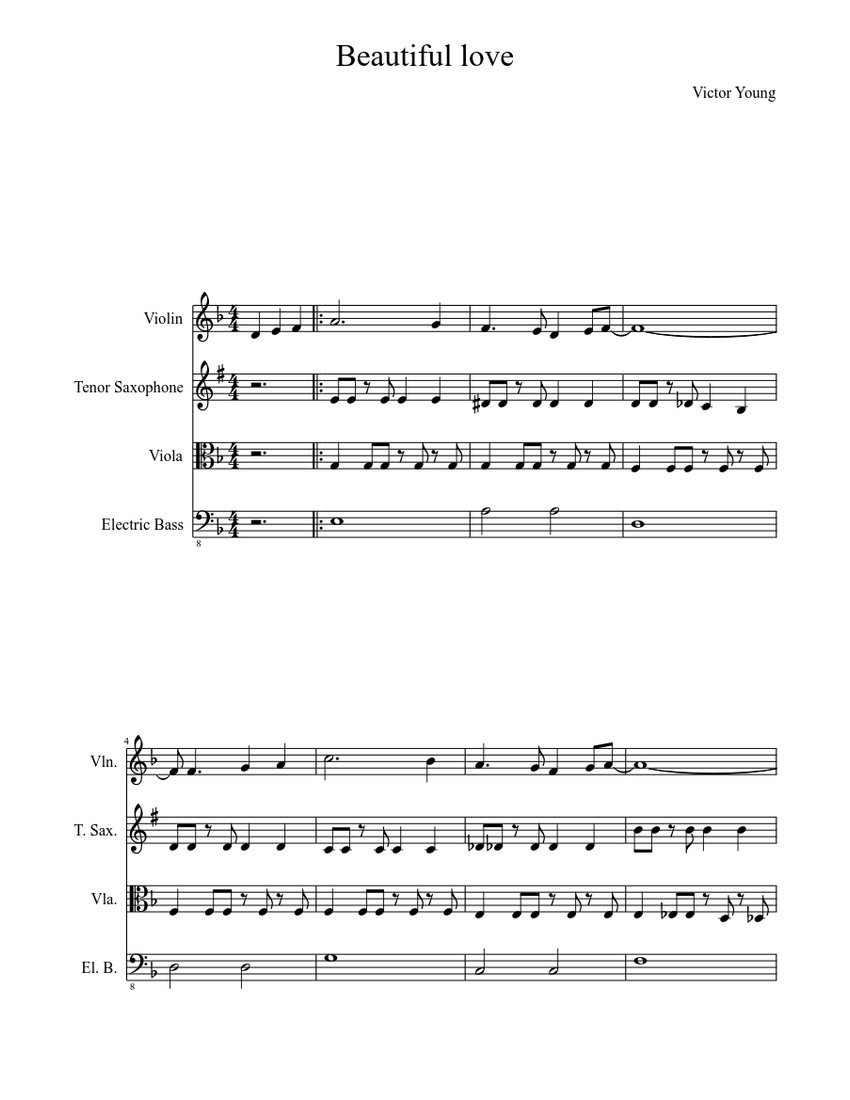 Beautiful love Sheet music | Download free in PDF or MIDI | Musescore.com