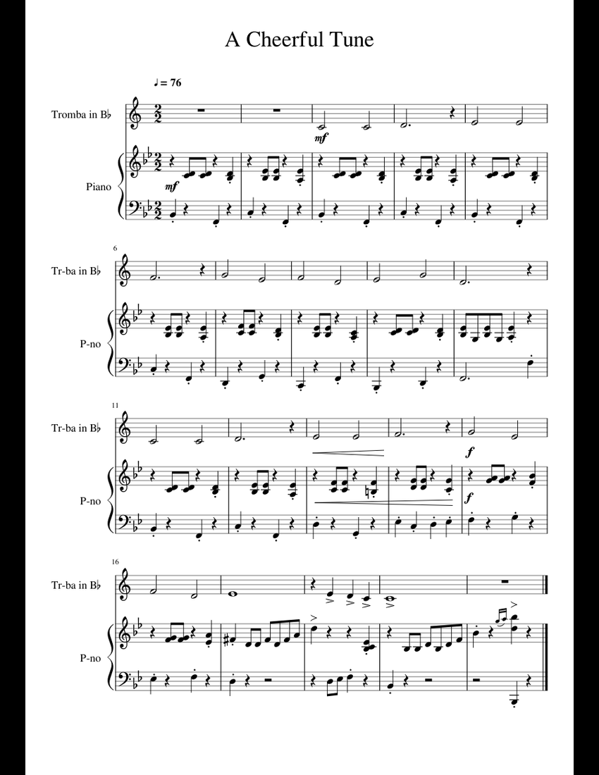A Cheerful Tune sheet music for Piano, Trumpet download free in PDF or MIDI