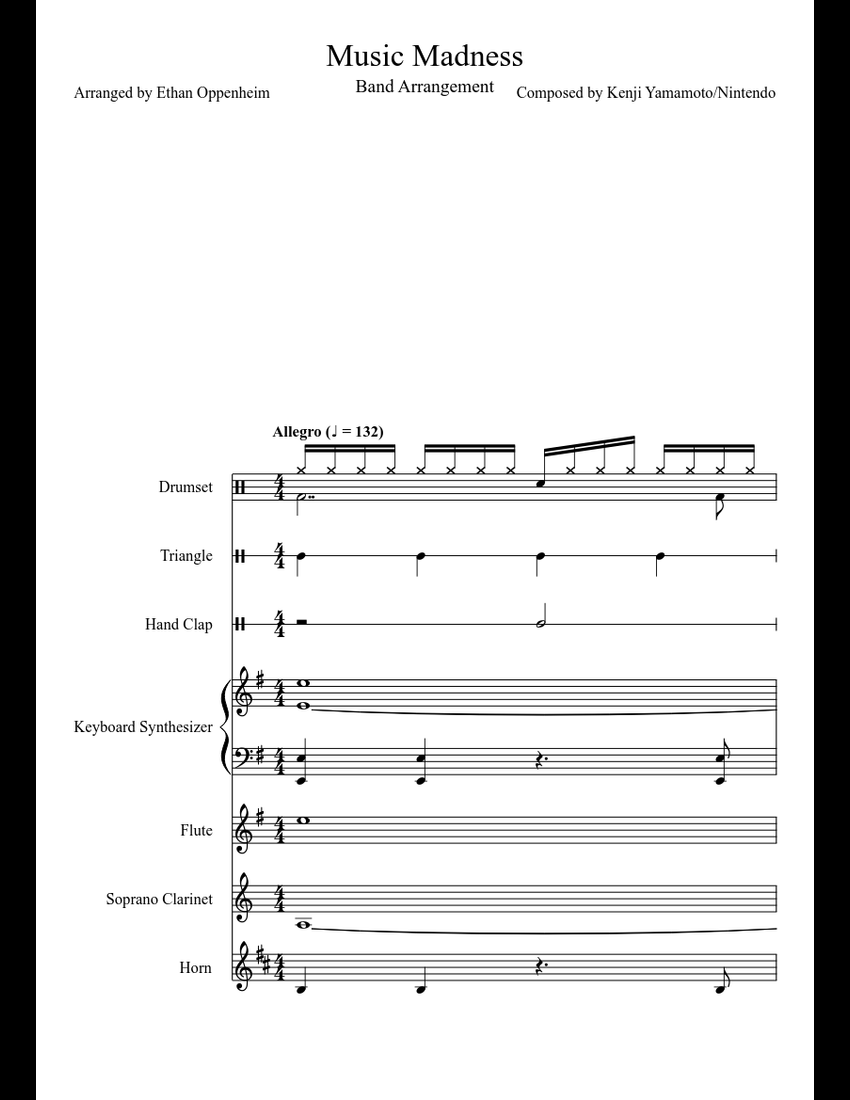 Music Madness Band Arrangement sheet music for Flute, Clarinet ...