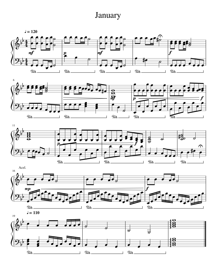 January Sheet music for Piano (Solo) | Musescore.com